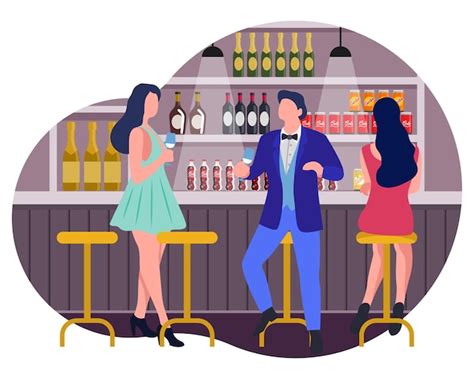 Des Gens Qui Font La Fête Dans Un Club Vecteur Premium