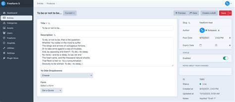 Element Field Type Forms And Fields Freeform 5x For Craft Solspace
