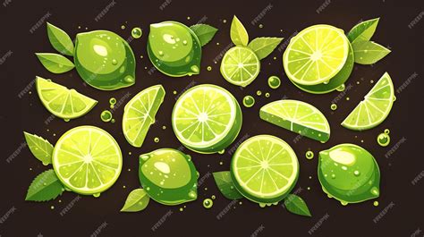 Premium Vector Thai Lime Patterns With Zesty Shapes
