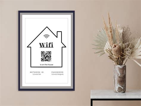 Wifi Sign Template Wifi Qr Code Airbnb Template Internet Etsy