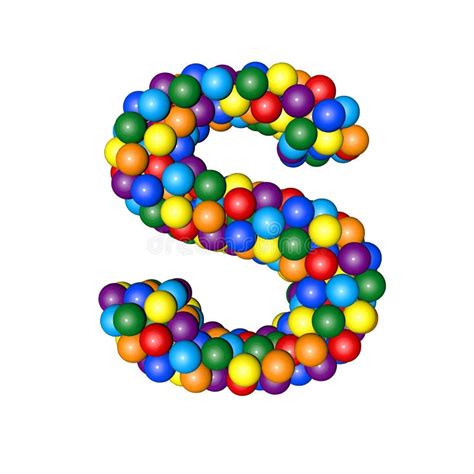 Symbol From Balls Of Rainbow Colors Letter S Stock Vector