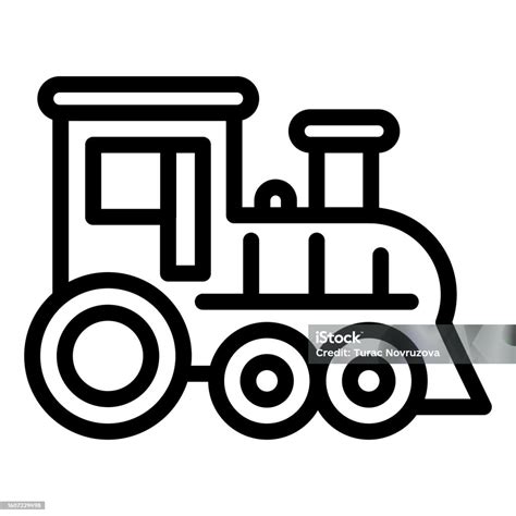 기관차 라인 아이콘 놀이공원 개념 흰색 배경에 기차 표지판 개요 스타일의 모바일 개념 웹 디자인의 기관차 장난감 아이콘 벡터 그래픽 강사에 대한 스톡 벡터 아트 및 기타