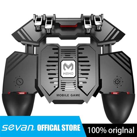 ตวควบคม GamepadAK77 Six Finger All in One Mobile Game Controller with Dual Fans Free Fire Key