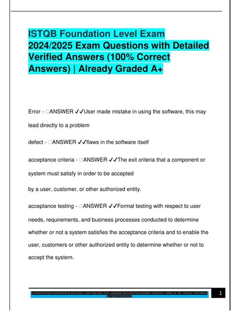 Istqb Foundation Level Exam 2024 2025 Exam Questions With Detailed