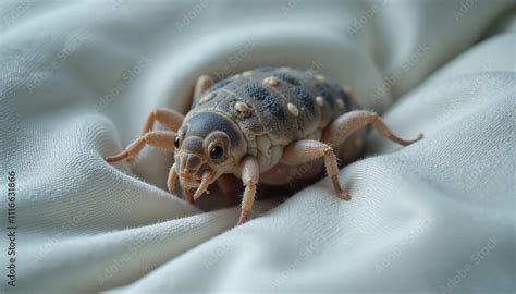 Macro Shot Of A Tick Resting On Soft Fabric Highlighting Pest