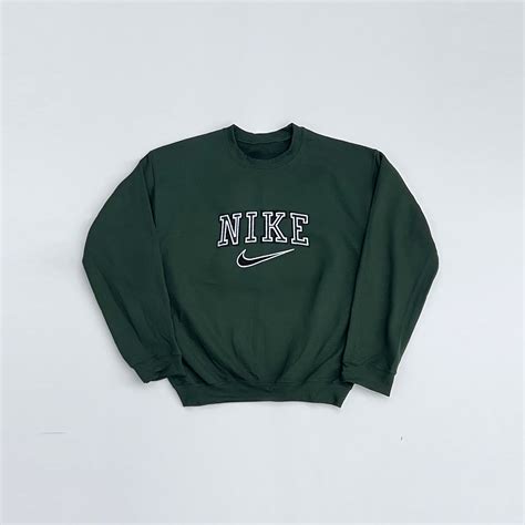 Vintage Style 90s Nike Green Spellout Sweatshirt Todaysuniform