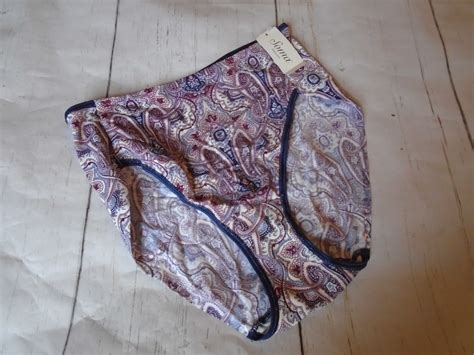 Nwt Paisley Print Nylon Womens Soma High Leg Hi Cut Panties L Ebay