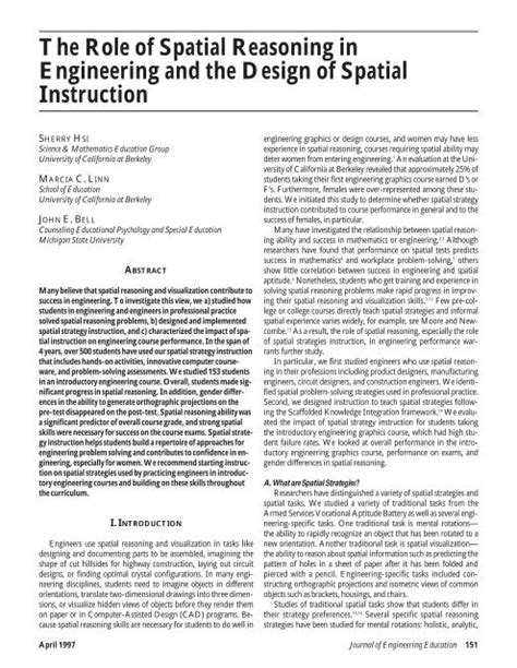 The Role Of Spatial Reasoning In Engineering And The Design Of