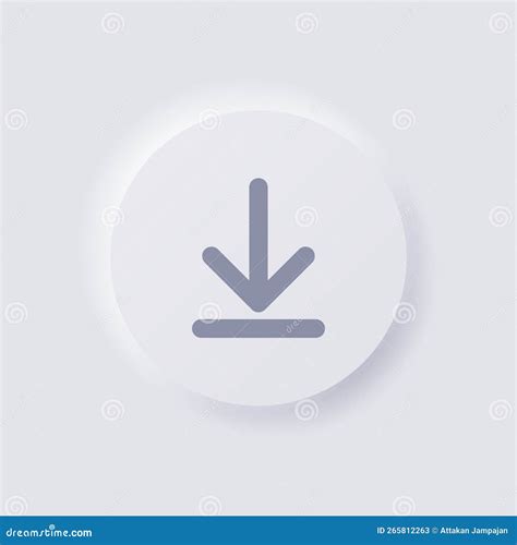 Download Button Icon White Neumorphism Soft Ui Design Stock Vector Illustration Of Business