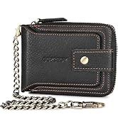 Calfart Slim Zipper Wallets For Men Rfid Leather Mens
