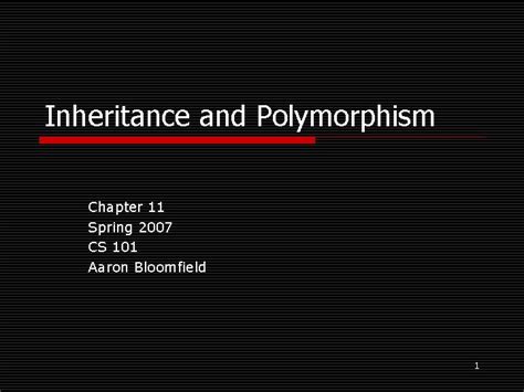 Inheritance And Polymorphism Chapter 11 Spring 2007 Cs