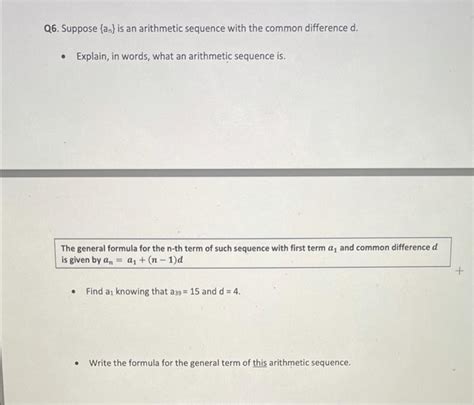 Solved Q Suppose An Is An Arithmetic Sequence With The Chegg Com