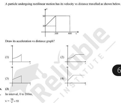 [answered] a particle undergoing rectilinear motion has its velocity vs