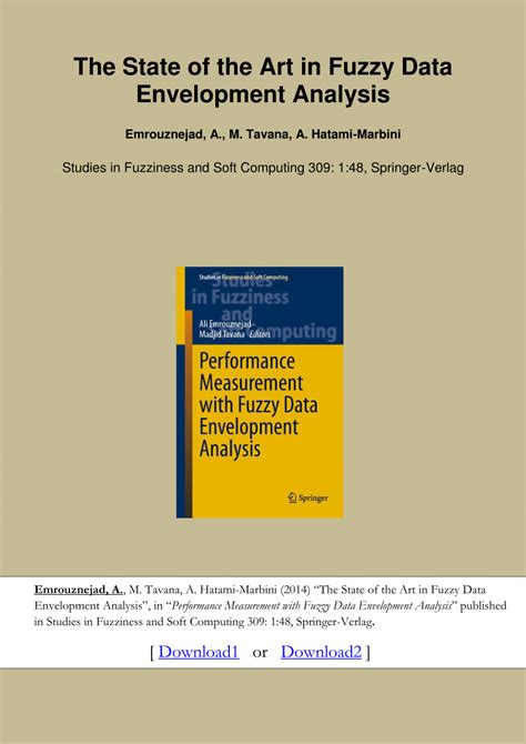 Pdf The State Of The Art In Fuzzy Data Envelopment Analysis