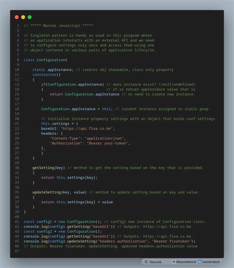 Singleton Design Pattern For Javascript App Koome Kelvin Posted On The Topic Linkedin