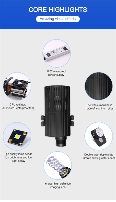 Supply 200w Waterproof Water Ripple Gobo Projector Factory Quotes Oem