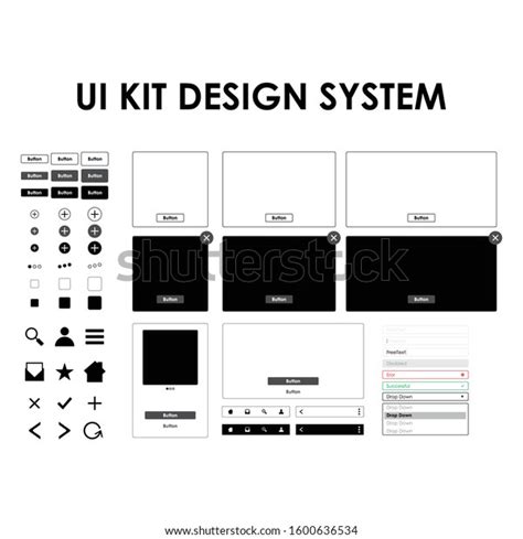 Ui Kit Standardization Component Design System Stock Vector Royalty