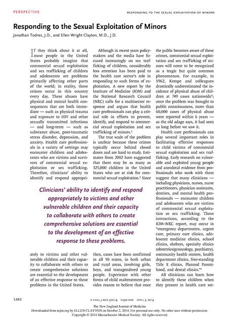 Responding To The Sexual Exploitation Of And Ellen Wright Clayton M J Responding To The