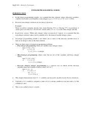 Chapter Integer Programming Pdf SQQP Heuristic Techniques INTEGER PROGRAMMING