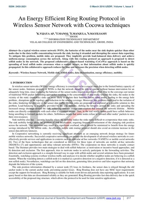 Pdf An Energy Efficient Ring Routing Protocol In Wireless Sensor