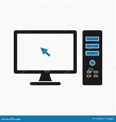 Computer Icon With CPU Symbol Stock Vector Illustration Of Network Note 152760872