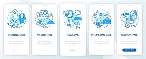 Stages Of Ptsd Blue Onboarding Mobile App Screen Mental Disorder