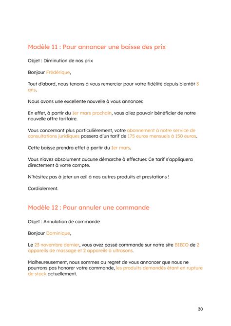Modèles De Mails Pour Le Service Client