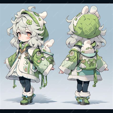 Premium Photo Character Anime Of Female Chibi Kawaii Alchemist Fashion Long Coat And Gloves E