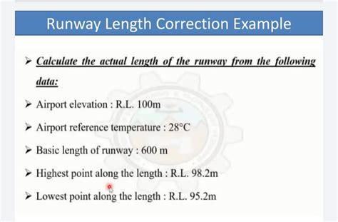 solved calculate the actual length of the runway from the
