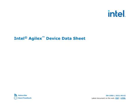 Intel® Agilex™ Device Data Sheet Docslib