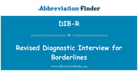 Dib R Significa Entrevista Diagnóstica Revisada De Fronteras Revised