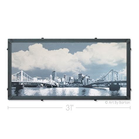 Pittsburgh Skyline With Clouds Pa 15x30 Art By Barton