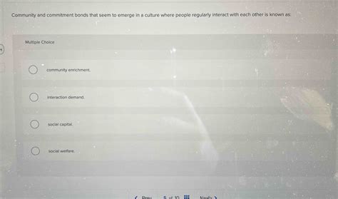 Solved Community And Commitment Bonds That Seem To Emerge In