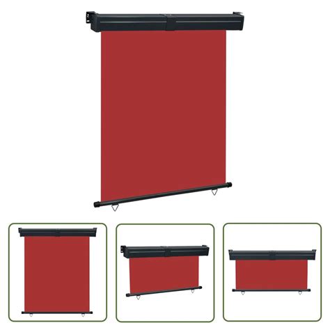 The Living Store Markiza Boczna Na Balkon 145x250 Cm Czerwona