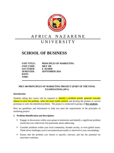 Mkt 208 Project Part Of Final Exam Pdf Marketing Brainstorming