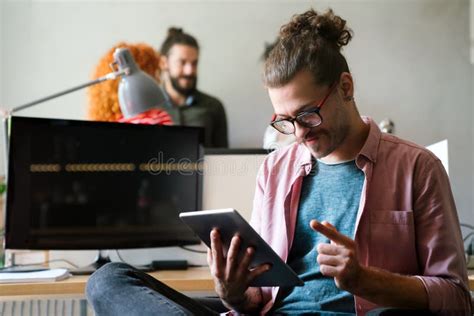 Software Coding And Business Woman On Tablet Thinking Of Data