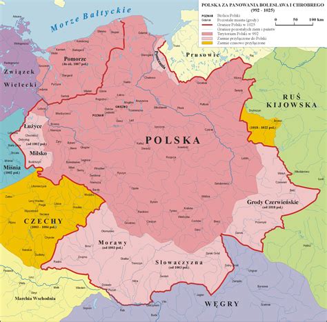 Poland 992 1025 Area Within Dark Pink Color Represents The Borders