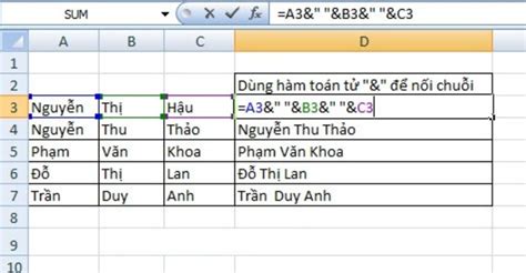 Hướng Dẫn Các Cách Ghép Nối Chuỗi Ký Tự Trong Excel