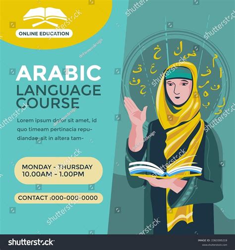 Online Arabic Language Course Webinar Poster Stock Vector Royalty Free 2363395219 Shutterstock