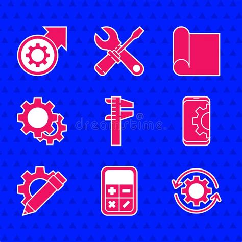 Set Calliper Or Caliper And Scale Calculator Gear Arrows As Workflow