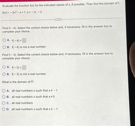 Solved Evaluate The Function F X For The Indicated Values Chegg