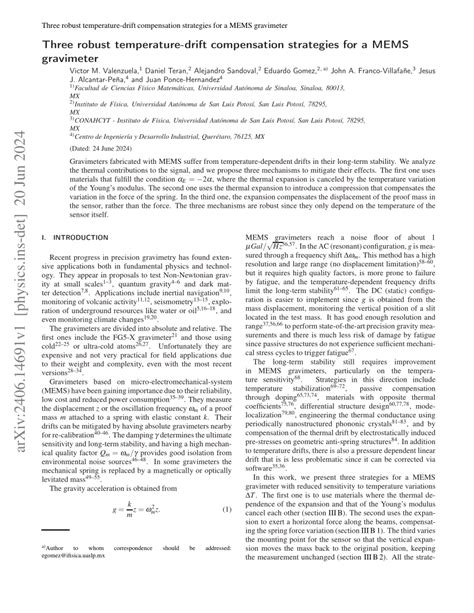 Pdf Three Robust Temperature Drift Compensation Strategies For A Mems