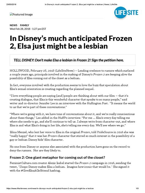 In Disneys Much Anticipated Frozen 2 Elsa Just Might Be A Lesbian