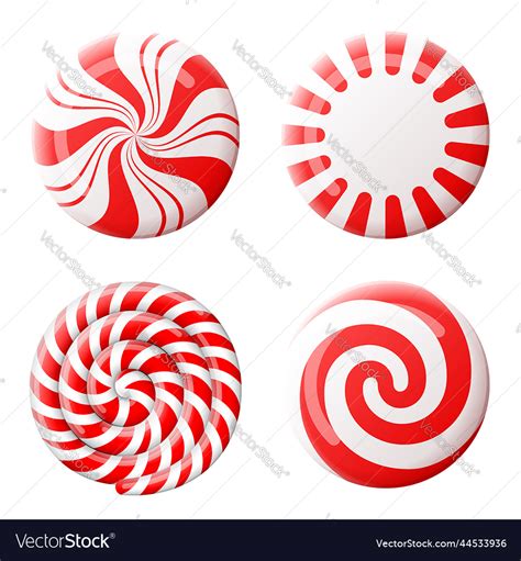Christmas Round Candy Set Royalty Free Vector Image