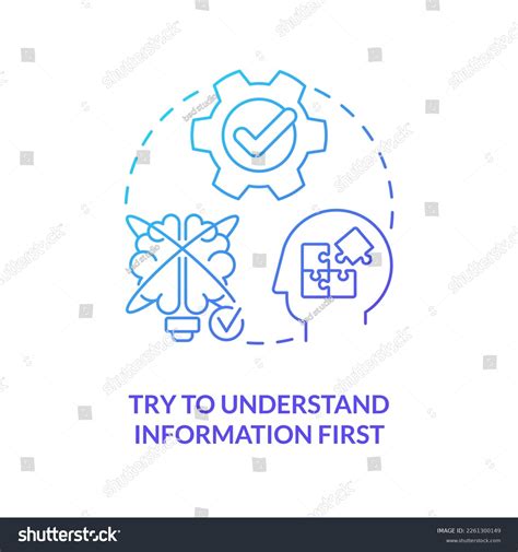 Improve Information Understanding Blue Gradient Concept Stock Vector
