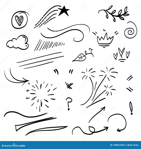 Hand Drawn Set Of Abstract Doodle Elements Stock Vector Illustration Of Concept Cartoon