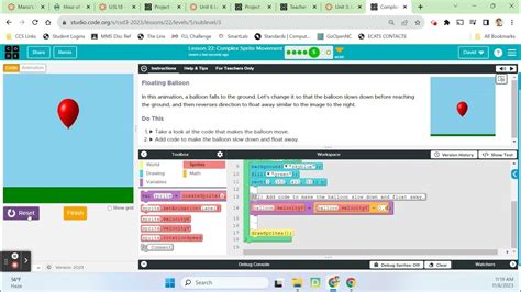 Cs Discoveries Unit 3 Lesson 22 Complex Sprite Movement 23 24 Youtube