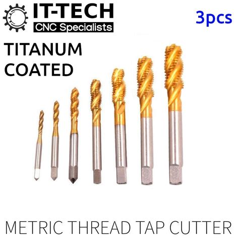 3pcs Titanium Thread Tap Spiral Cutter It Tech