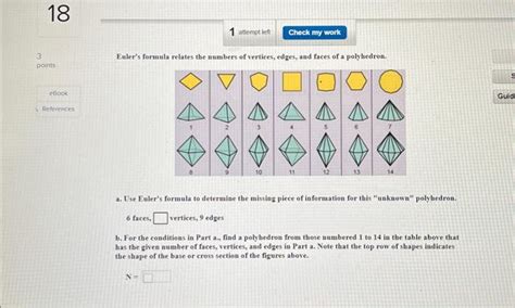 solved euler s formula relates the numbers of vertices