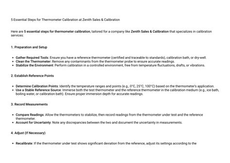 Ppt 5 Essential Steps For Thermometer Calibration At Zenith Sales And Calibration Powerpoint